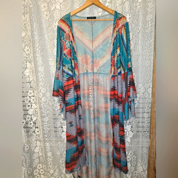 Fashion Express | Jackets & Coats | Fashion Express Aztec Kimomo Duster ...